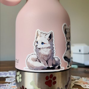 White Arctic Fox Sticker Wildlife Sticker Exotic Animals - Etsy