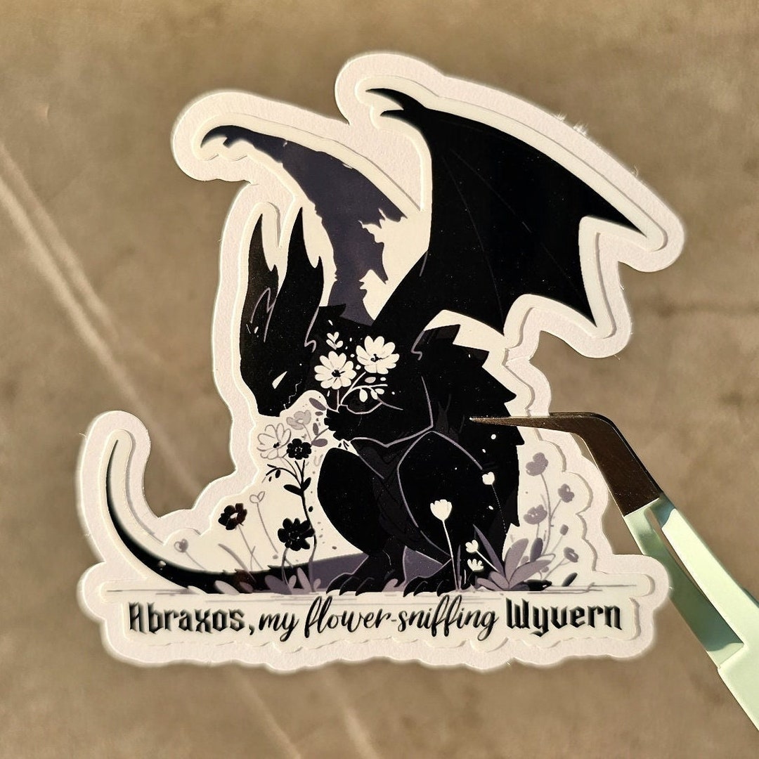 Abraxos Throne of Glass Sticker | Flower Sniffing Wyvern | Sarah J Maas ...