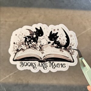 Books Are Magic Dragon Sticker | Book Lover Sticker - Etsy