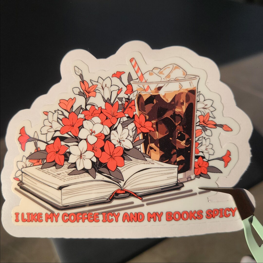 Spicy Reads Coffee Book Sticker | Romantic Smut Sticker Funny - Etsy