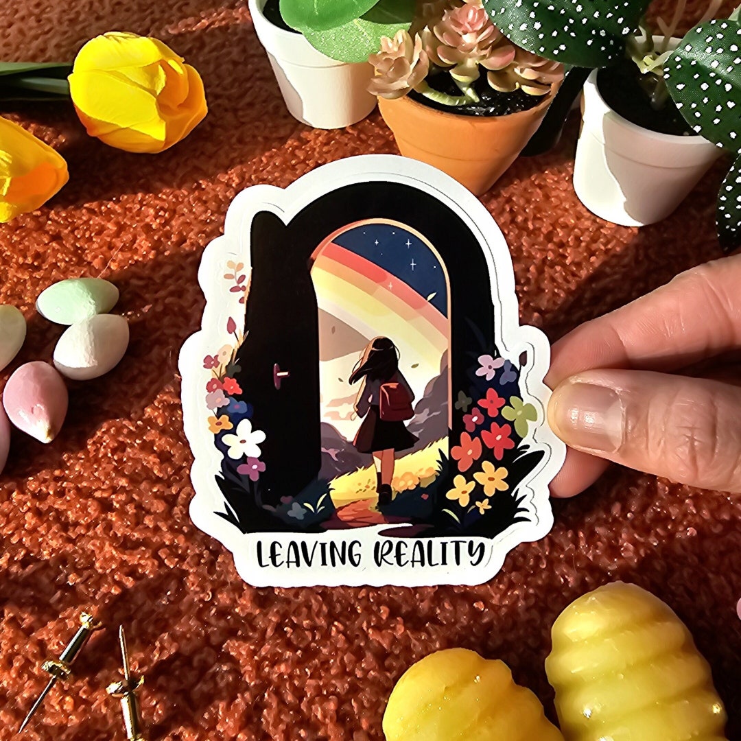 Book Reader Leaving Reality Sticker | Escape the World One Book at A ...