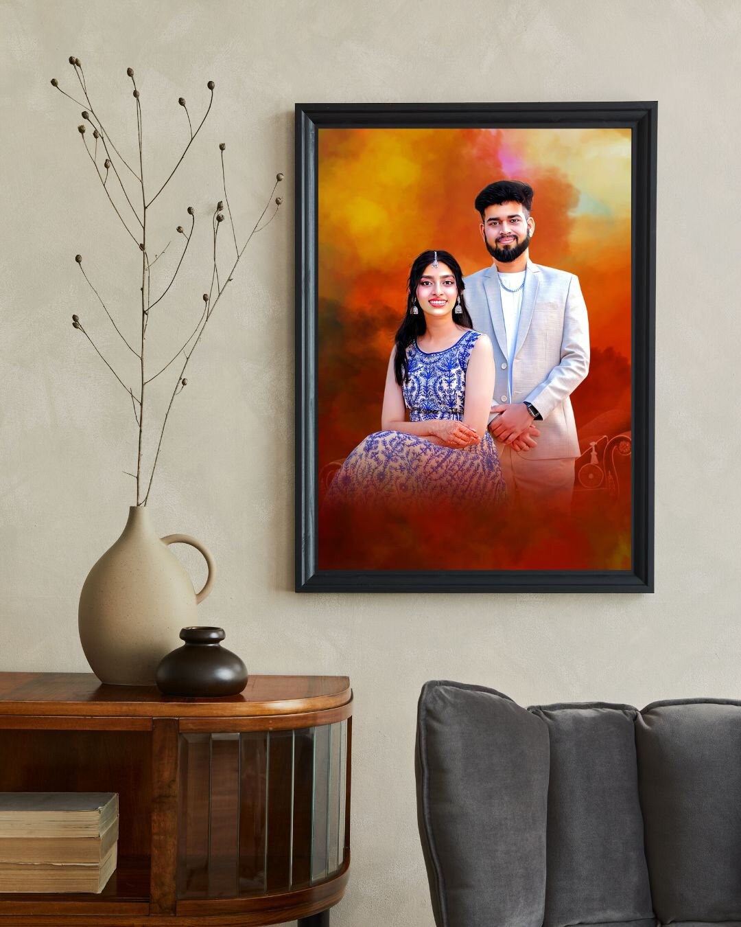 Couple Digital Portrait , Realistic Merge of Different Photos, Add Your ...