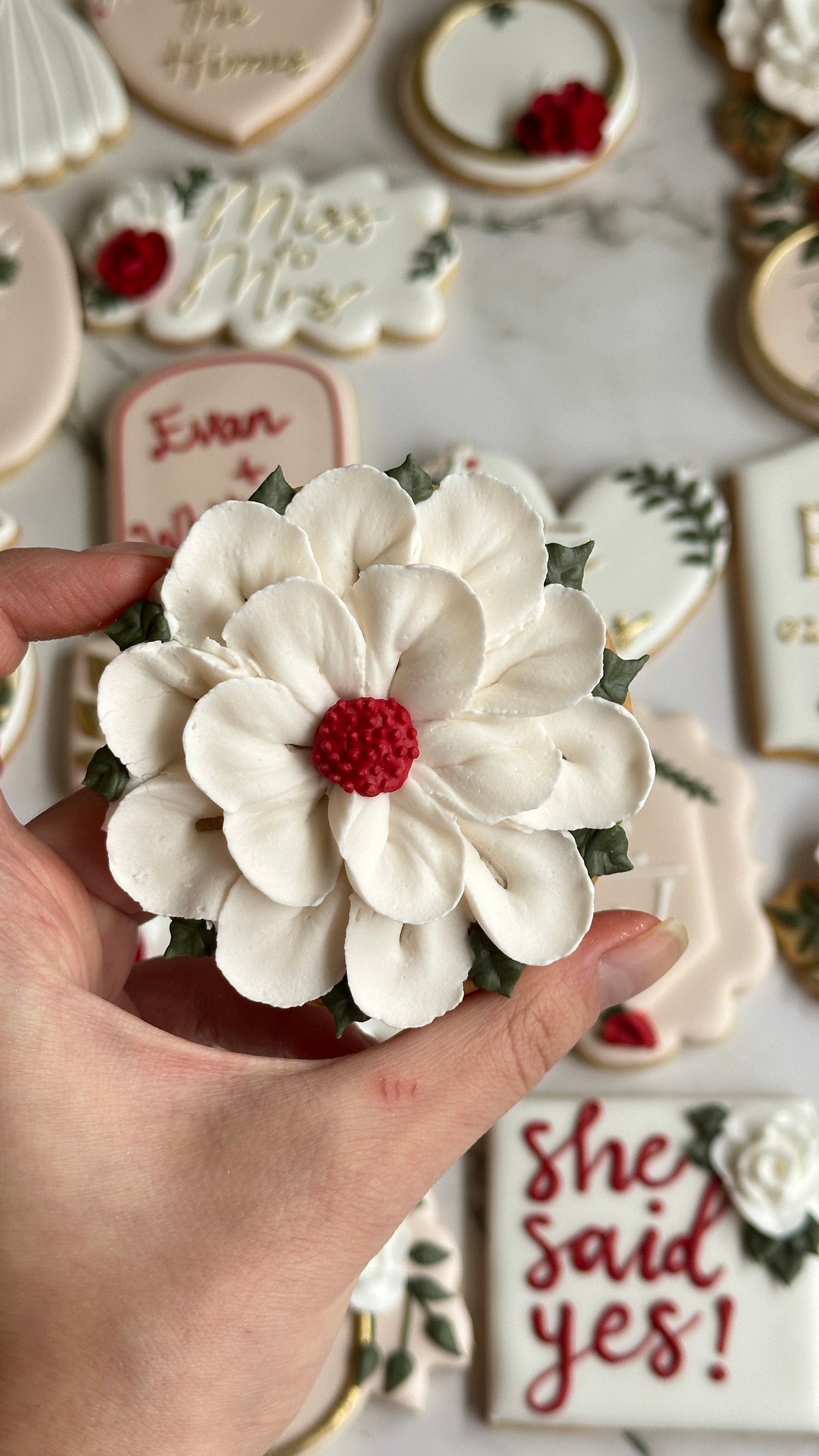 Red Rose Sugar Cookies – Handmade Organic Royal Icing Cookies for ...