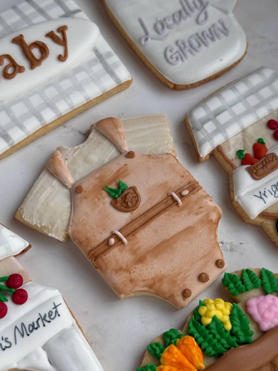 Farmers Market Due Date Cookies - Custom "growing" Baby Shower Cookies ...