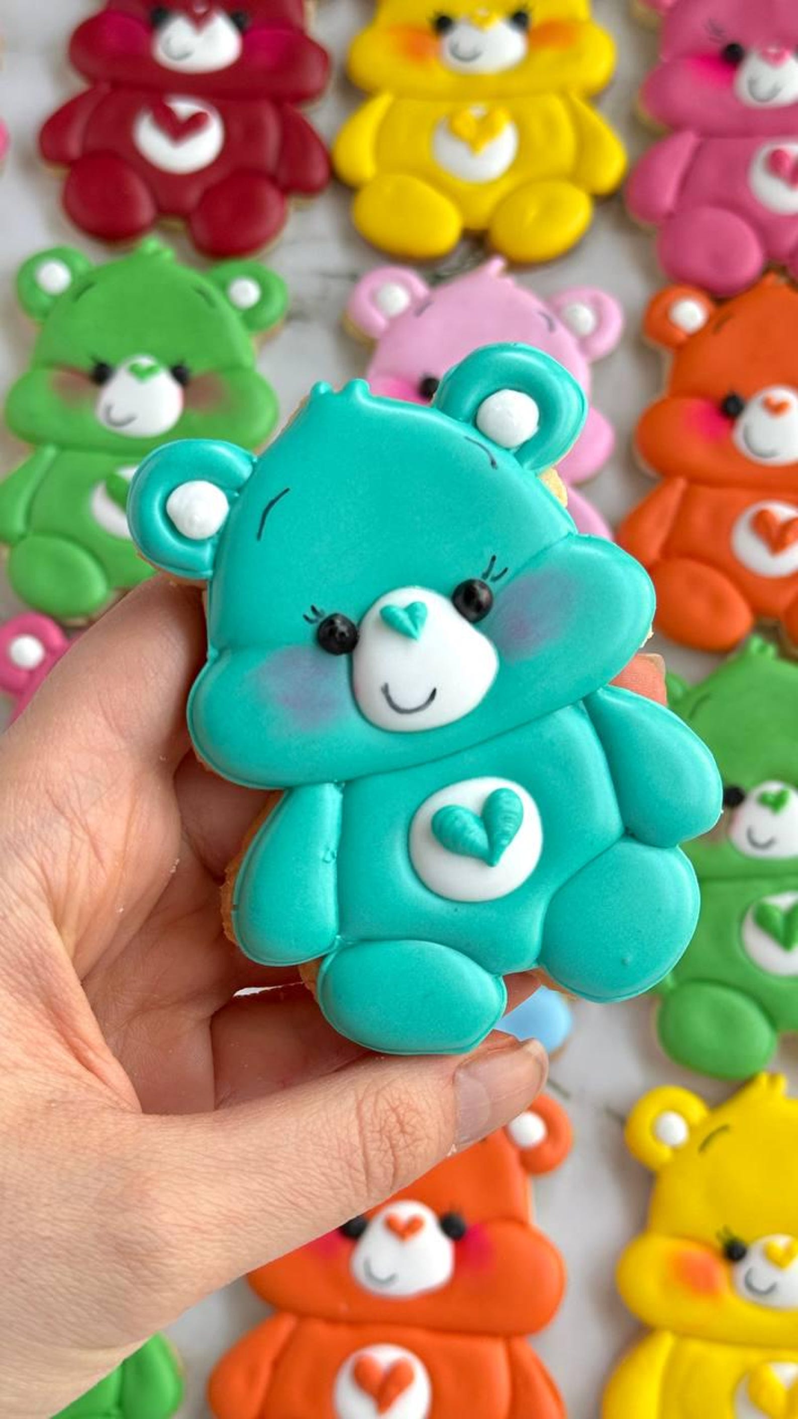 Care Bear Birthday Cookies – Custom Care Bear Sugar Cookies – Baby ...