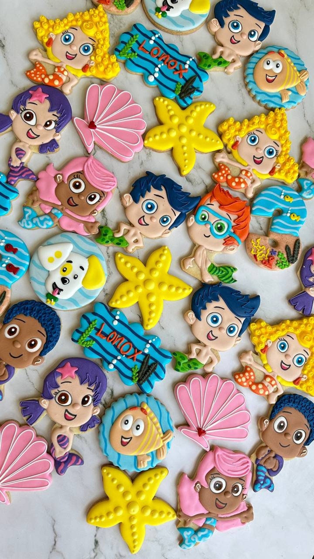 Bubble Guppies Sweet Organic Royal Icing Cookies Cartoon for Kids Set ...