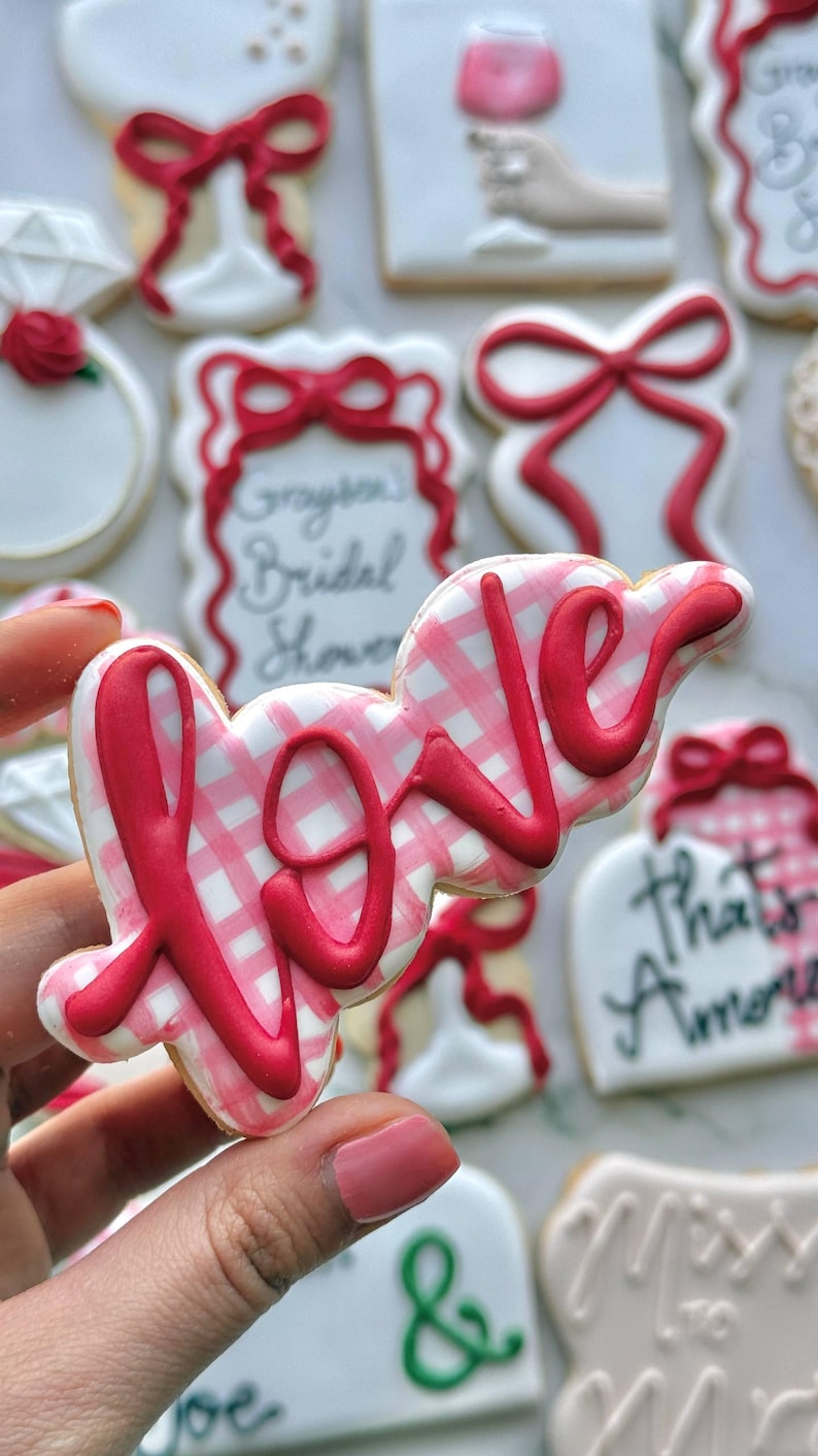 Romance Bridal Shower Cookies Red Italian Euro Theme – Custom ...