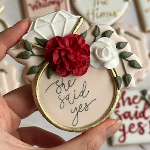 Red Rose Sugar Cookies – Handmade Organic Royal Icing Cookies for ...