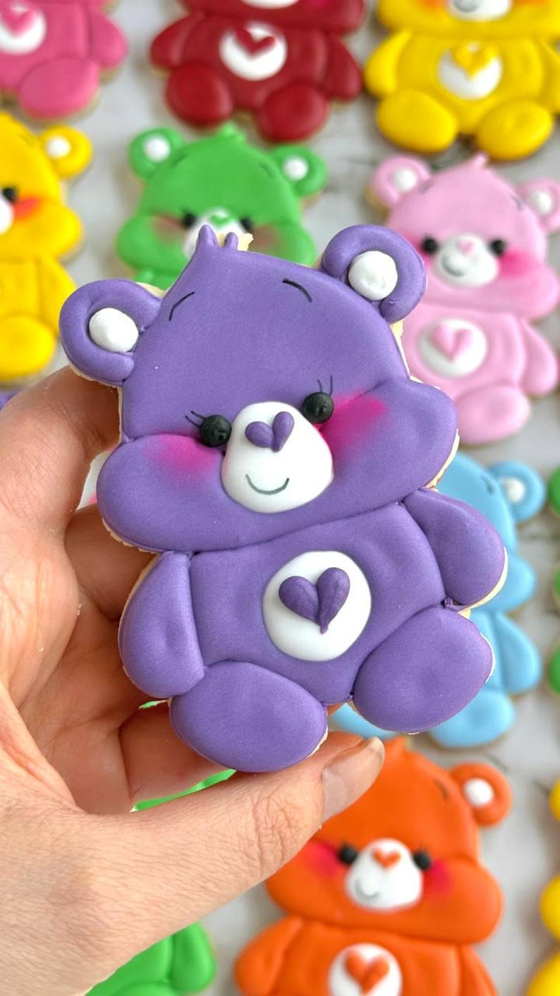 Care Bear Birthday Cookies – Custom Care Bear Sugar Cookies – Baby ...