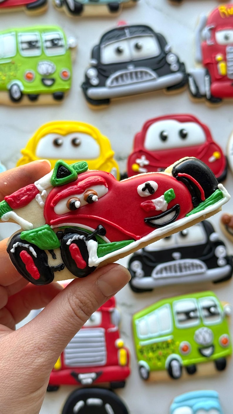 More Cars Cookies • Lightning Mcqueen Mater Guido Luigi Sally Doc ...