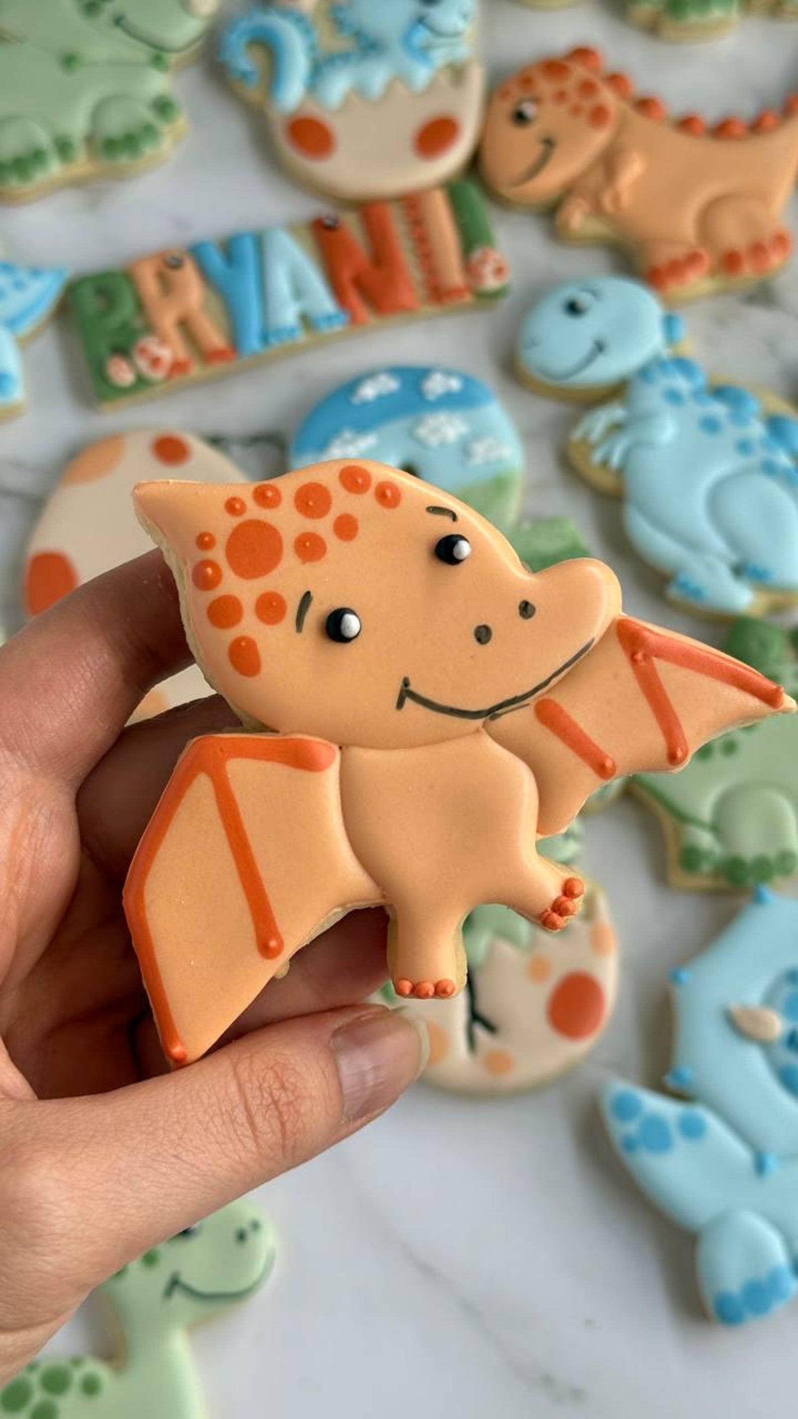 Pastel Kids Dino Dinosaur Royal Icing Organic Sugar Cookies Set 12 24 ...