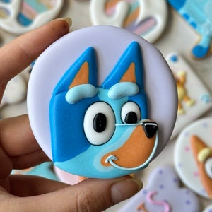 Bluey Sugar Organic Royal Icing Cookies Cartoon for Kids Set of 6 12 24 ...