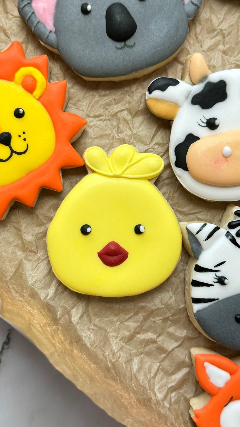 Animals Sugar Mini Cookies Handmade Party Set Cute Organic Natural Zoo ...