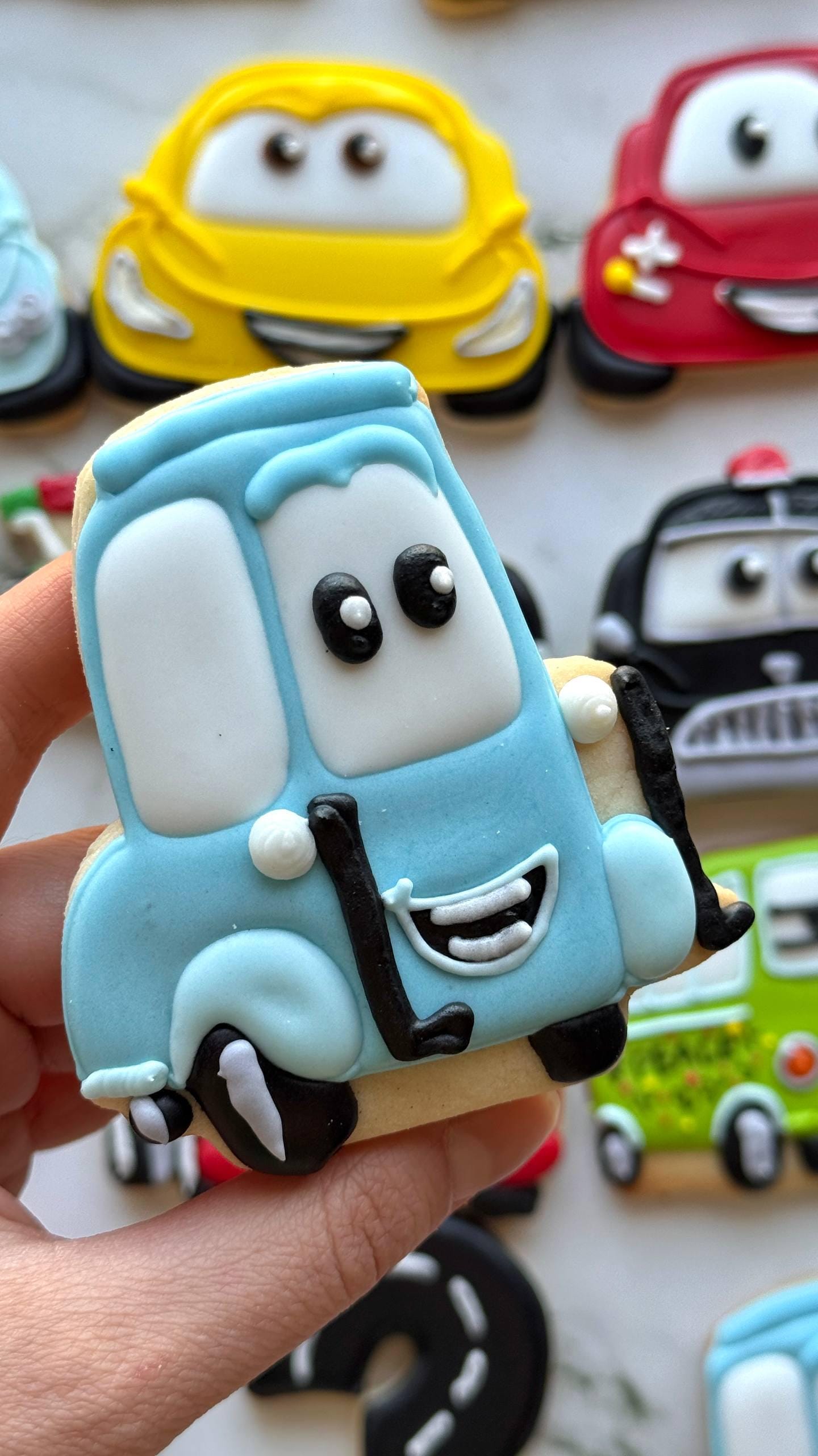 More Cars Cookies • Lightning Mcqueen Mater Guido Luigi Sally Doc ...