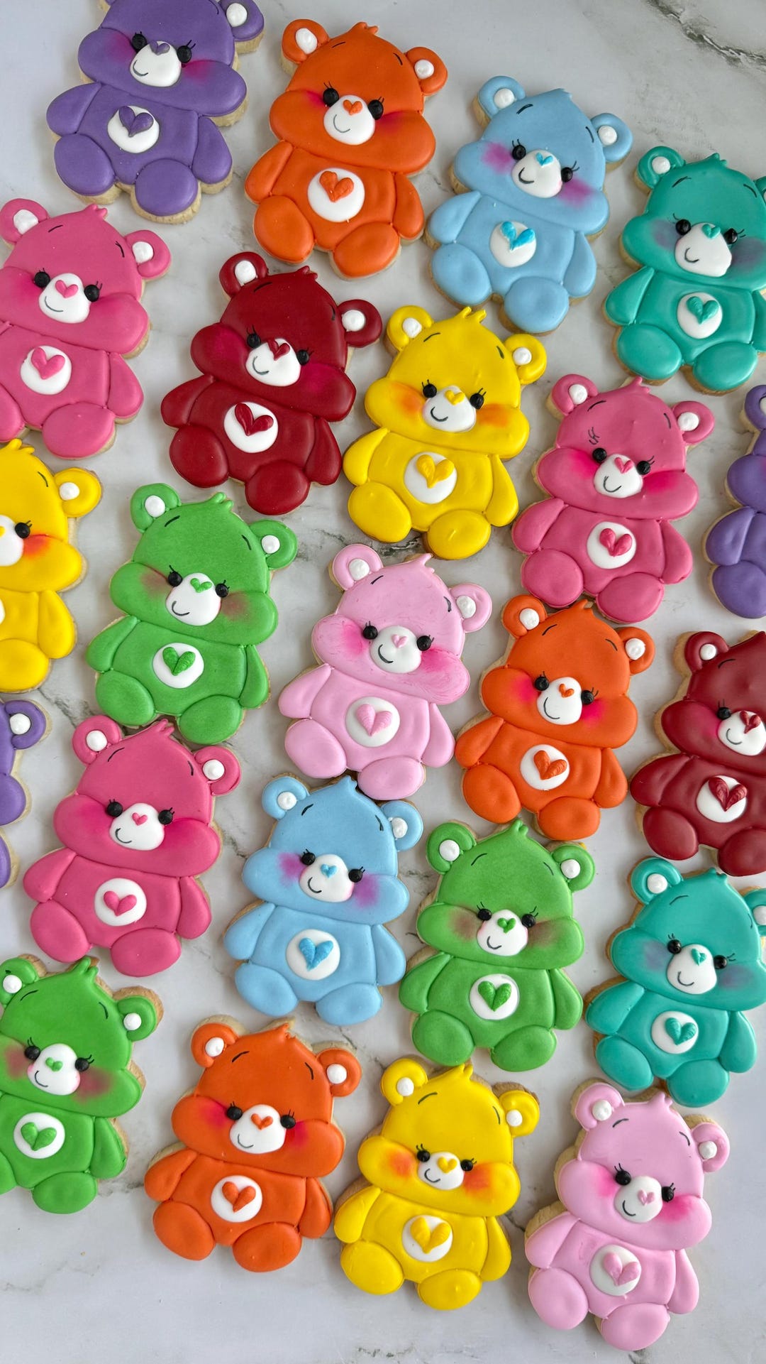 Care Bear Birthday Cookies – Custom Care Bear Sugar Cookies – Baby ...