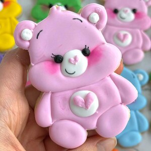 Care Bear Birthday Cookies – Custom Care Bear Sugar Cookies – Baby ...