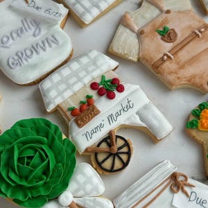 Farmers Market Due Date Cookies - Custom "growing" Baby Shower Cookies ...