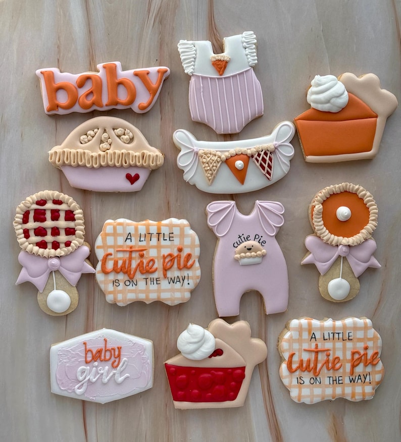 Cutie Pie Baby Shower Cookies – Fall Baby Shower Favors, A Little Cutie ...