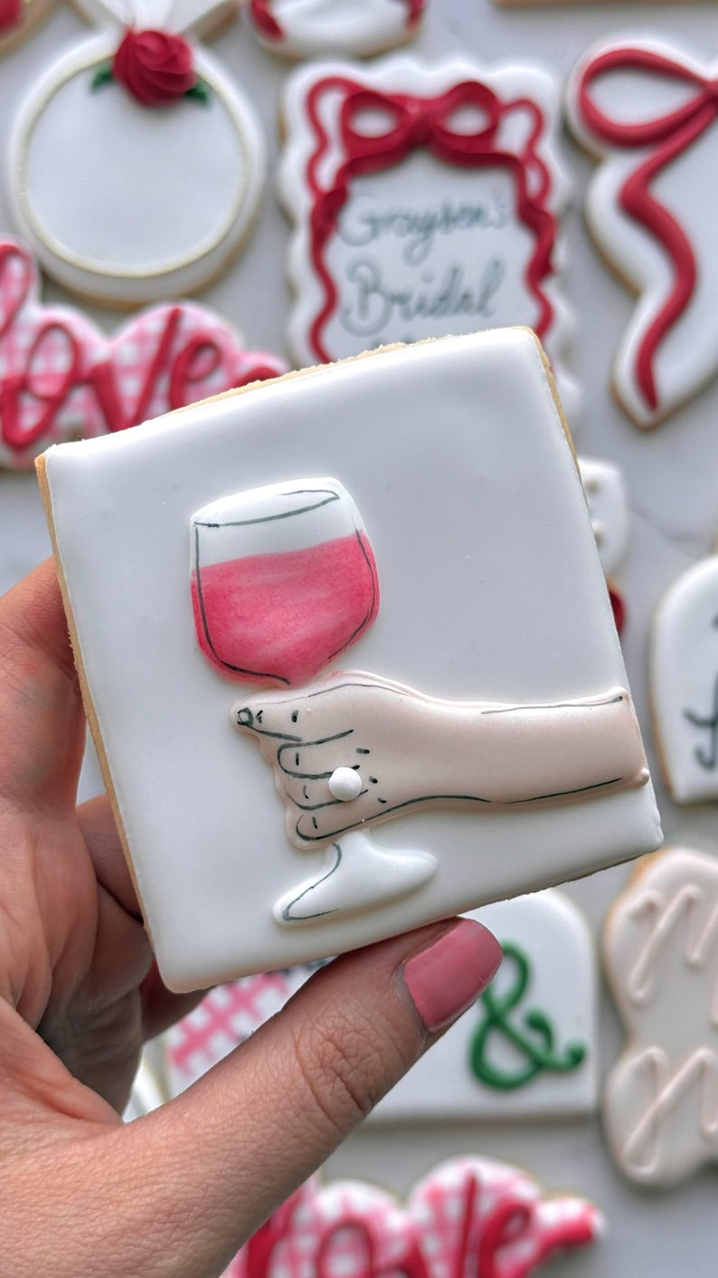 Romance Bridal Shower Cookies Red Italian Euro Theme – Custom ...