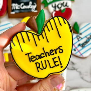 Teacher Appreciation School Sugar Cookies Organic Royal Icing Cartoon ...