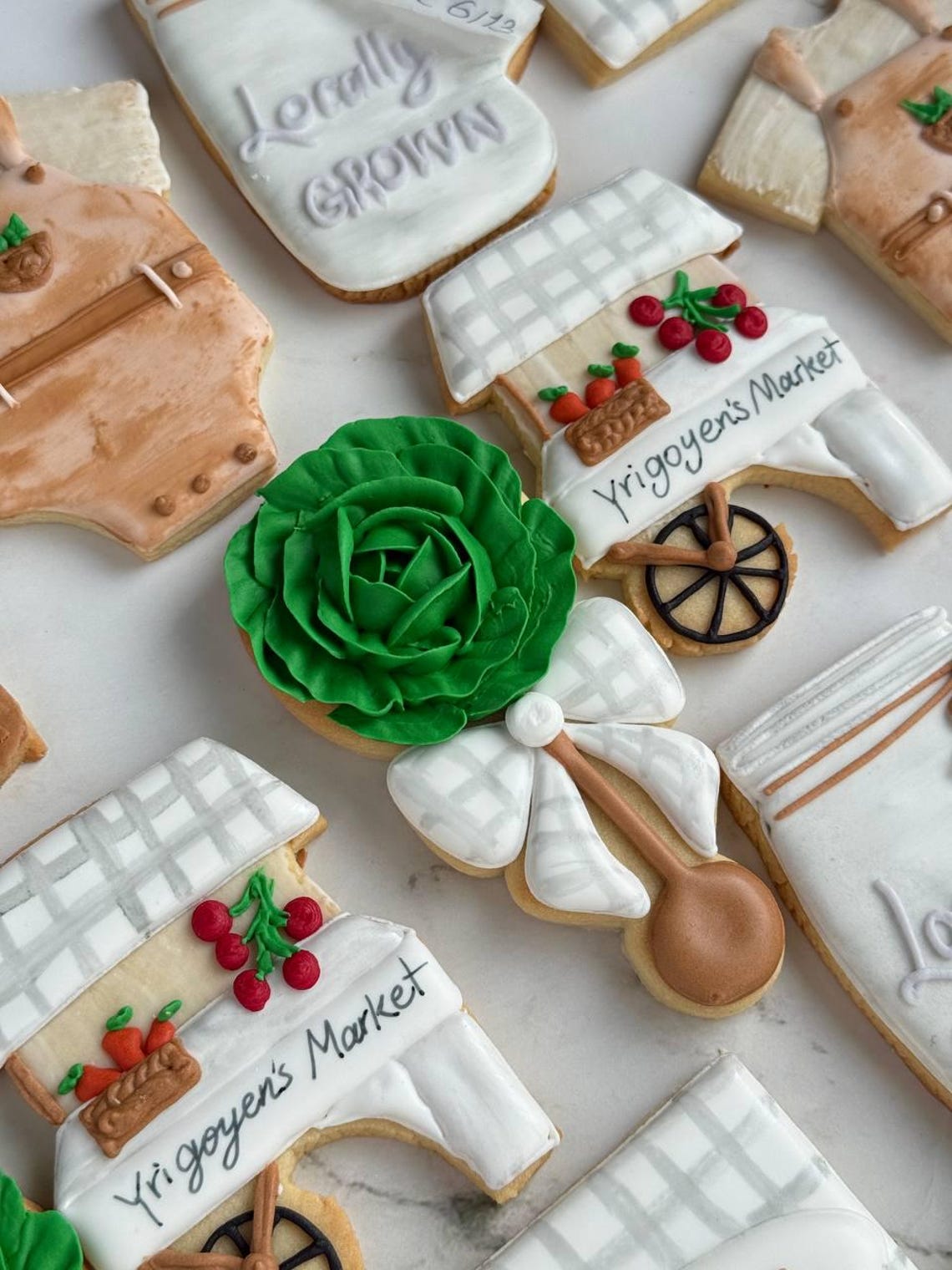 Farmers Market Due Date Cookies - Custom "growing" Baby Shower Cookies ...