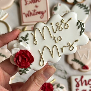 Red Rose Sugar Cookies – Handmade Organic Royal Icing Cookies for ...