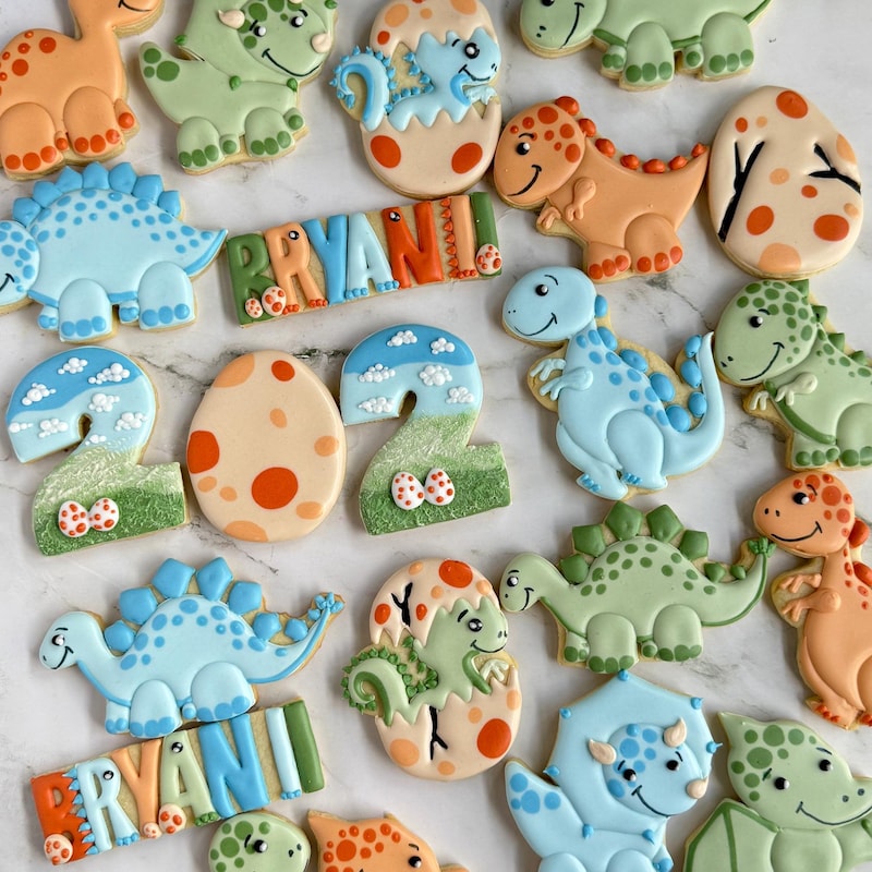 Dinosaur Cookies - Etsy