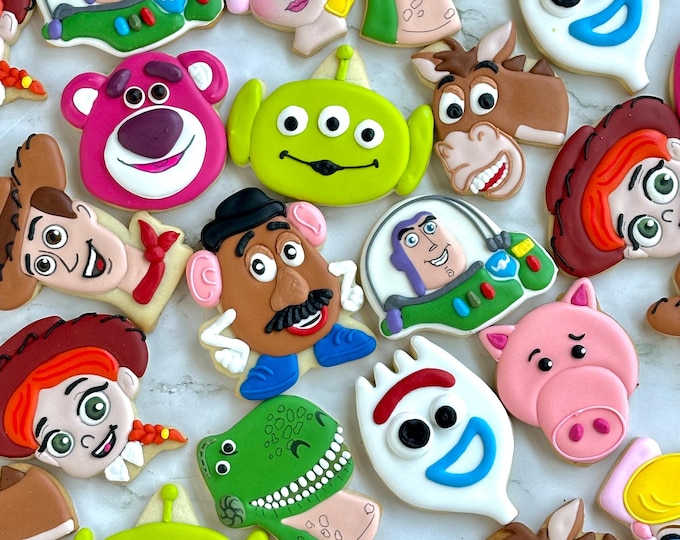 Toy Story Cookie Characters Organic Royal Icing Cartoon for Kids Set of ...