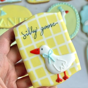One Silly Goose Baby Shower Birthday Cookies Vibrant Summer Handmade ...