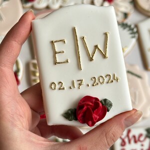 Red Rose Sugar Cookies – Handmade Organic Royal Icing Cookies for ...