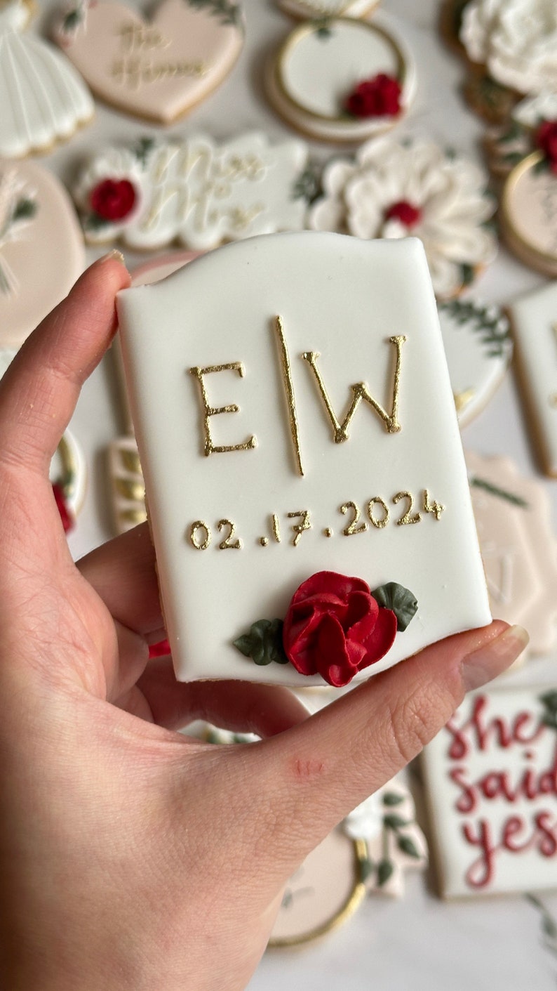 Red Rose Sugar Cookies – Handmade Organic Royal Icing Cookies for ...