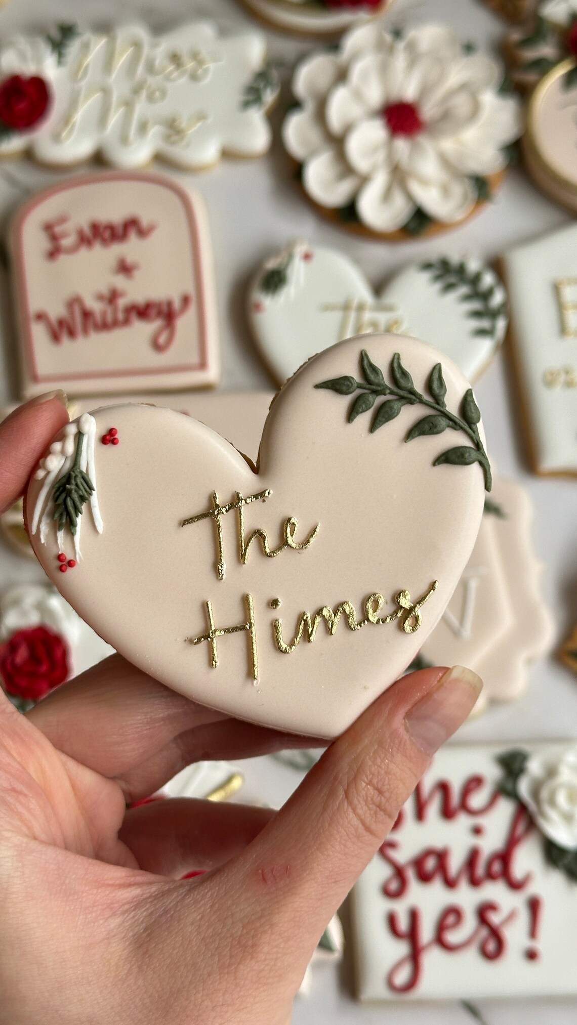 Red Rose Sugar Cookies – Handmade Organic Royal Icing Cookies for ...