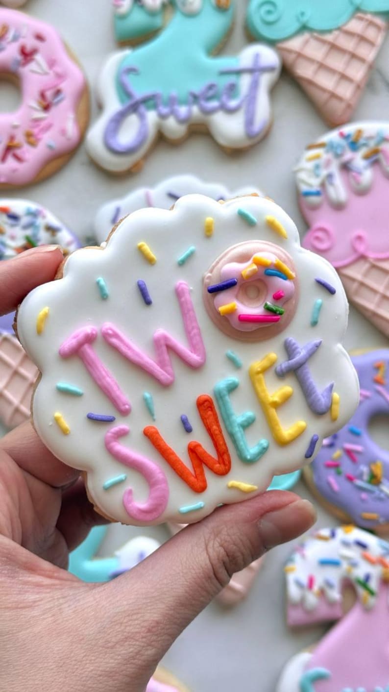 Two Sweet Birthday Cookies | Organic 2nd Birthday Party Favors | Ice ...
