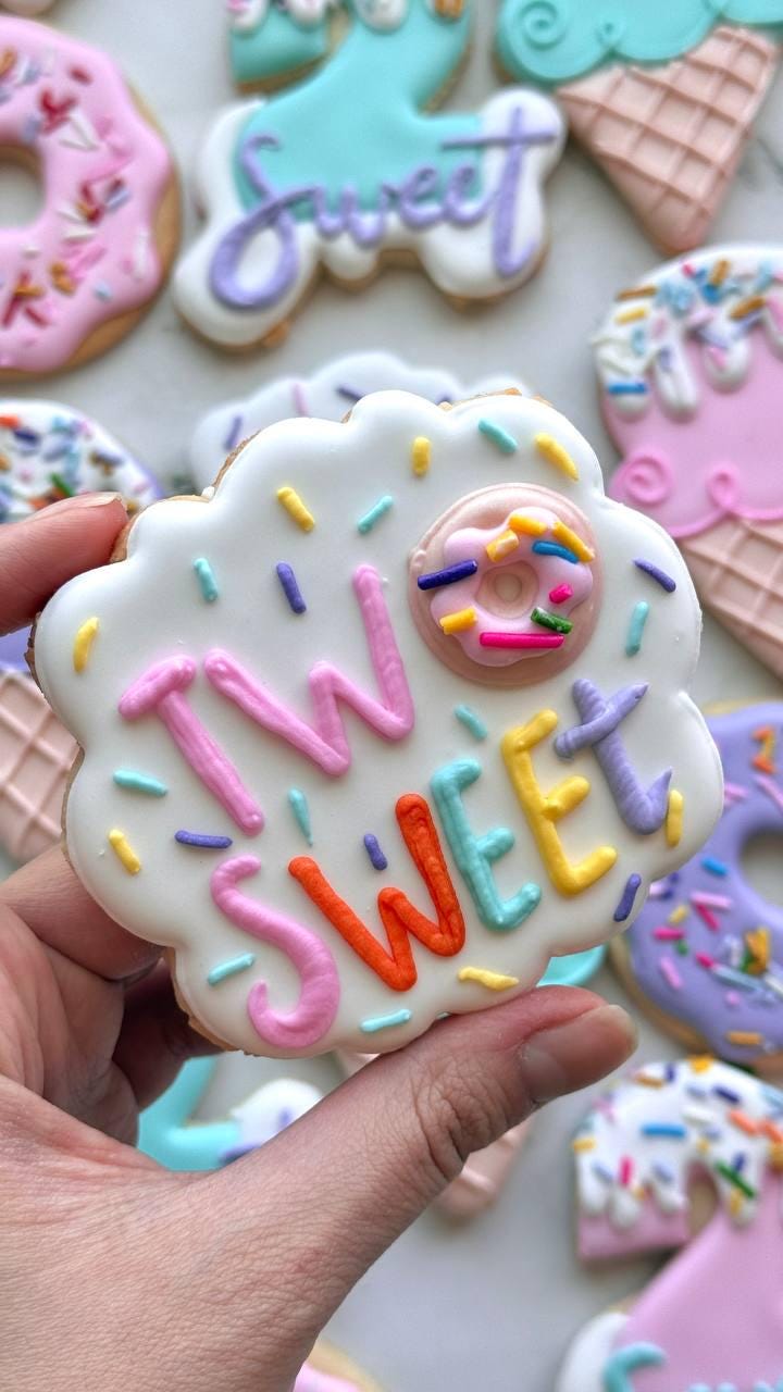 Two Sweet Birthday Cookies | Organic 2nd Birthday Party Favors | Ice ...