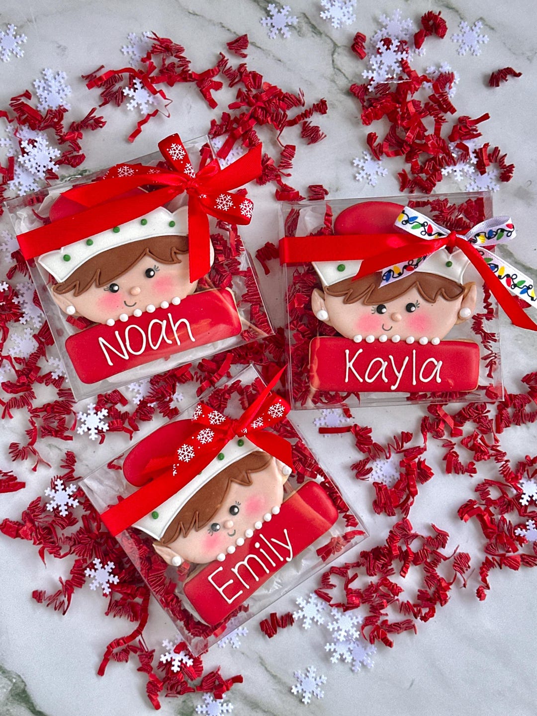 Elf Christmas Royal Icing Organic Sugar Cookies Special Custom Name ...