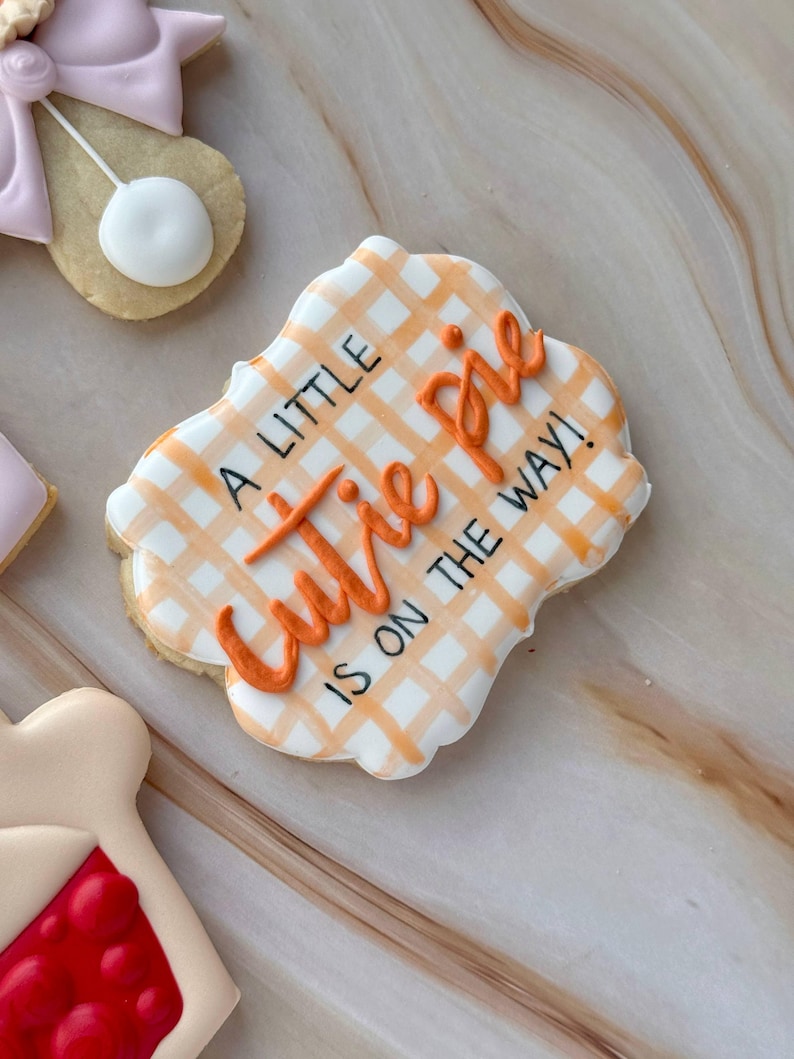 Cutie Pie Baby Shower Cookies – Fall Baby Shower Favors, A Little Cutie ...