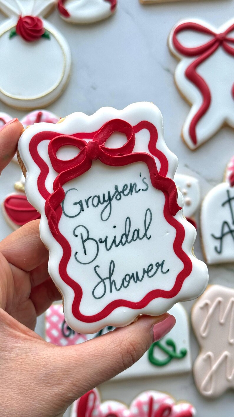 Romance Bridal Shower Cookies Red Italian Euro Theme – Custom ...