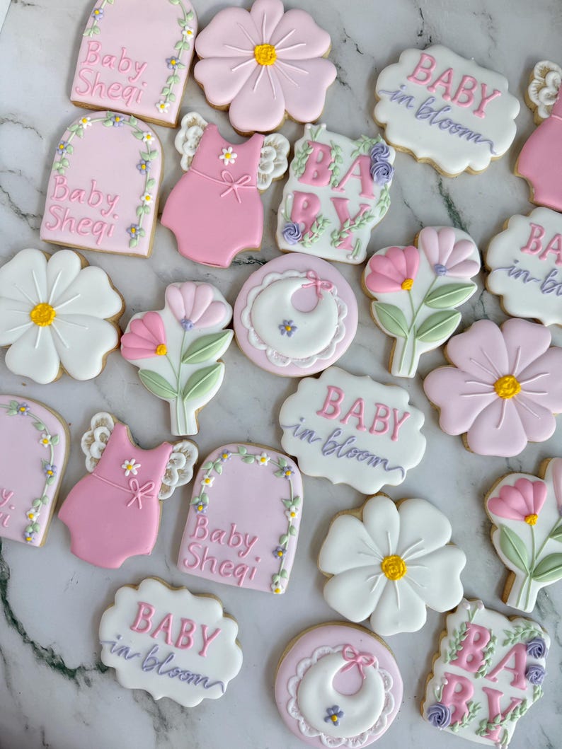 Personalized Baby in Bloom Sugar Cookies - Organic Natural Custom Name ...