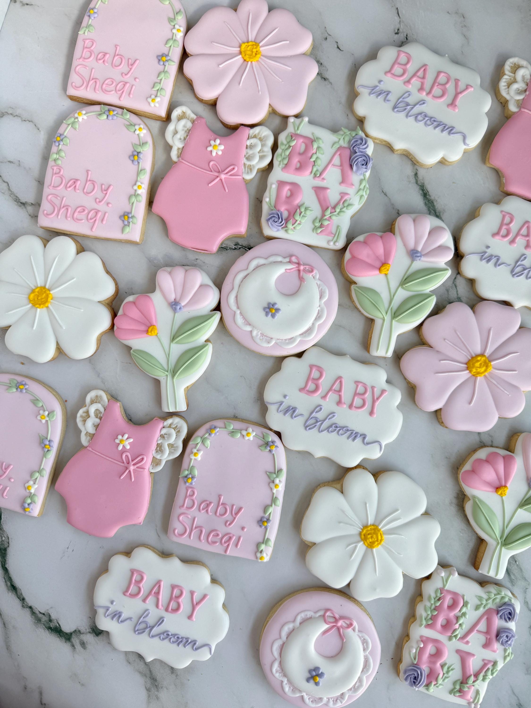 Personalized Baby in Bloom Sugar Cookies - Organic Natural Custom Name ...
