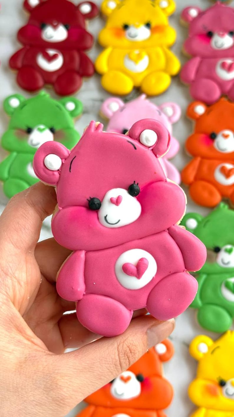 Care Bear Birthday Cookies – Custom Care Bear Sugar Cookies – Baby ...