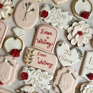 Red Rose Sugar Cookies – Handmade Organic Royal Icing Cookies for ...