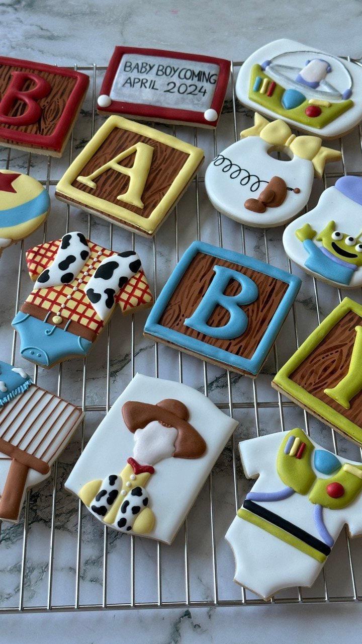 Baby Toy Story Organic Royal Icing Sugar Cookies Cartoon for Kids Set ...