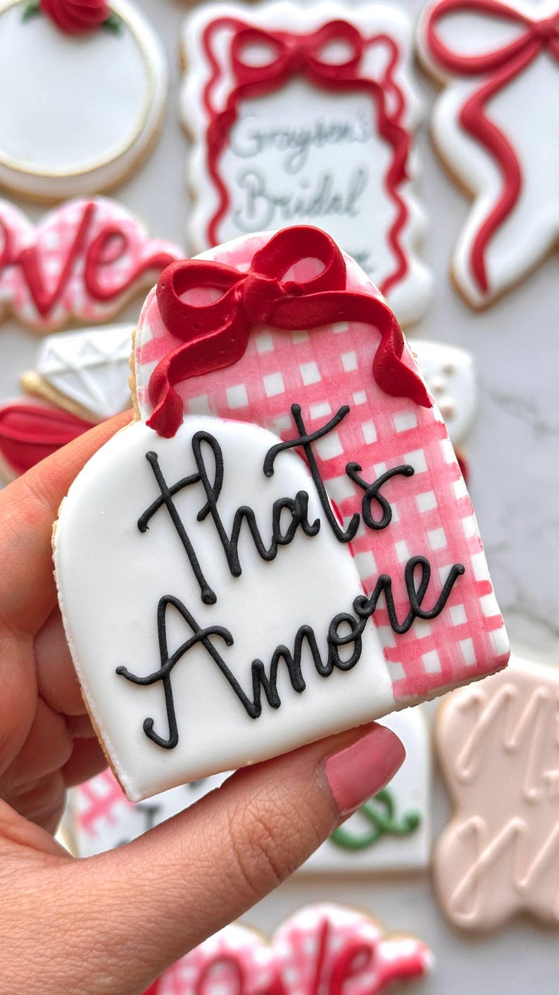 Romance Bridal Shower Cookies Red Italian Euro Theme – Custom ...