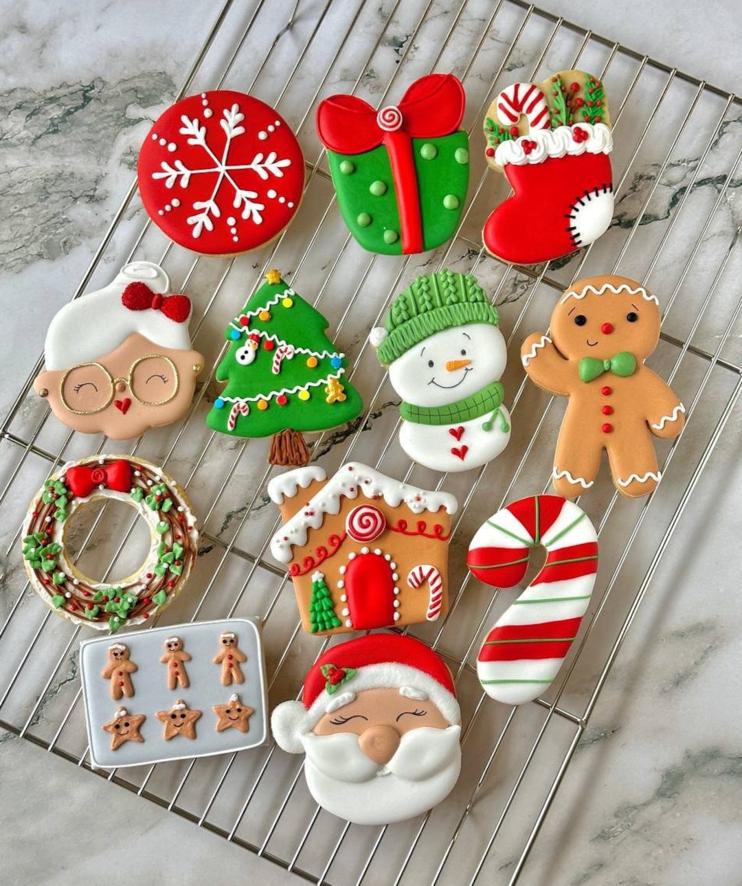 Winter Christmas Royal Icing Organic Sugar Cookies Set 6 12 Artisan ...