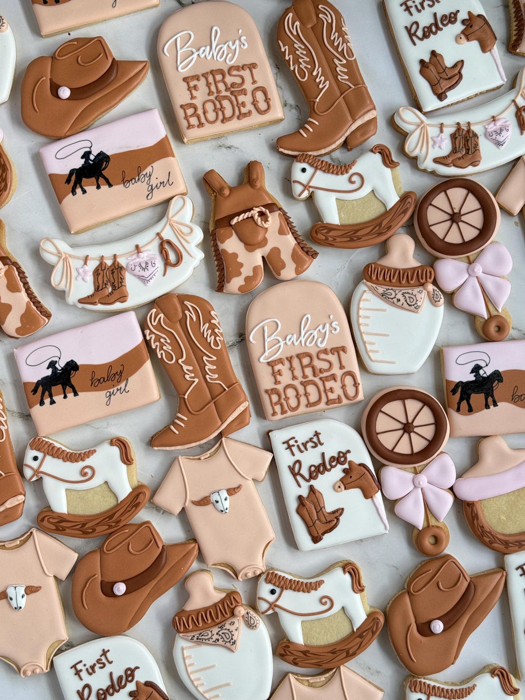 Western Baby Shower Organic Sugar Cookies – Baby’s First Rodeo Theme ...