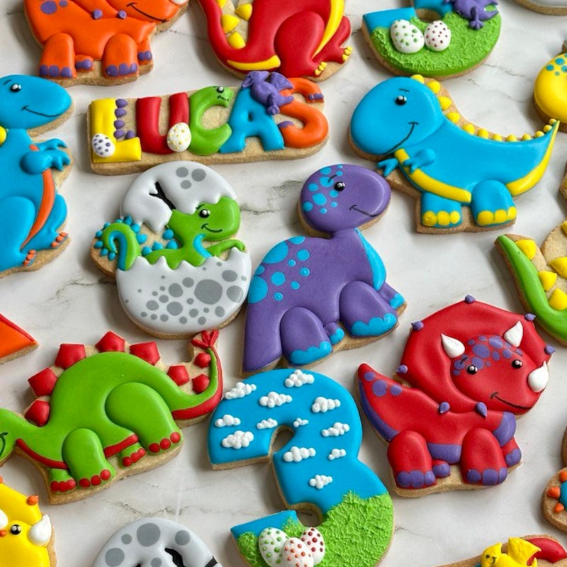 Dinosaur Sugar Cookies - Etsy