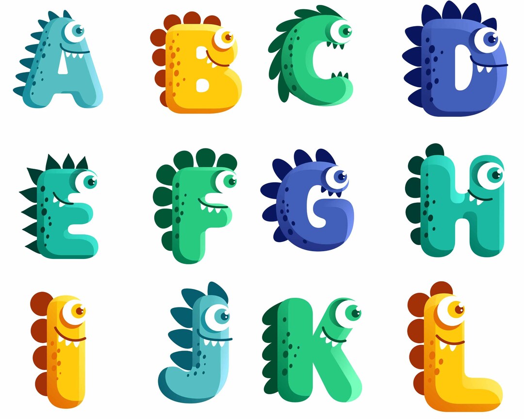 Dinosaur Alphabet Separate 26 Letter Images Dinosaur Png - Etsy