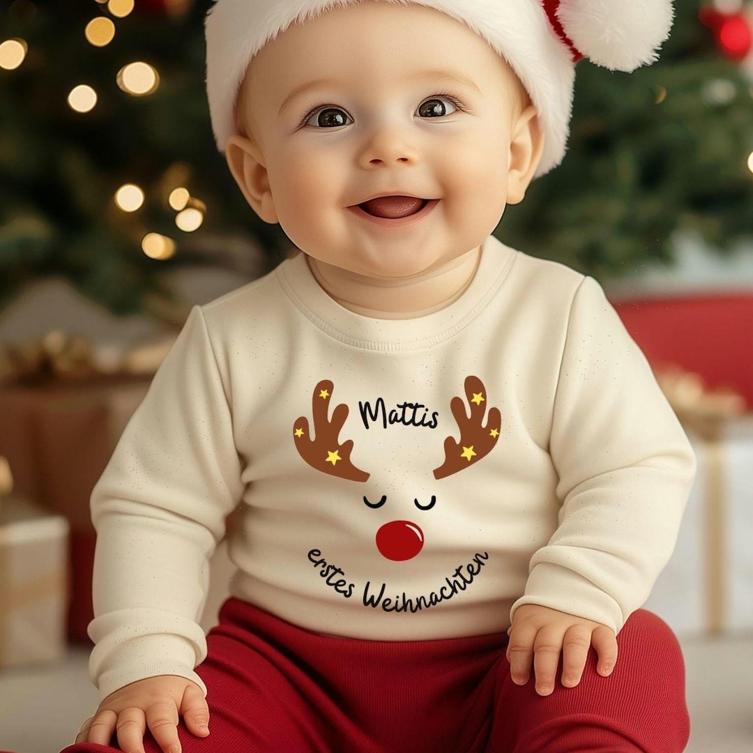 Baby Christmas Sweater Baby Sweatshirt Personalized My First Christmas ...