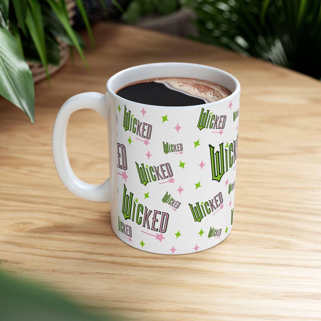 Wicked Logo Ceramic 11oz Mug, Wicked Coffee Mug, Wicked Tea Mug, Glinda ...