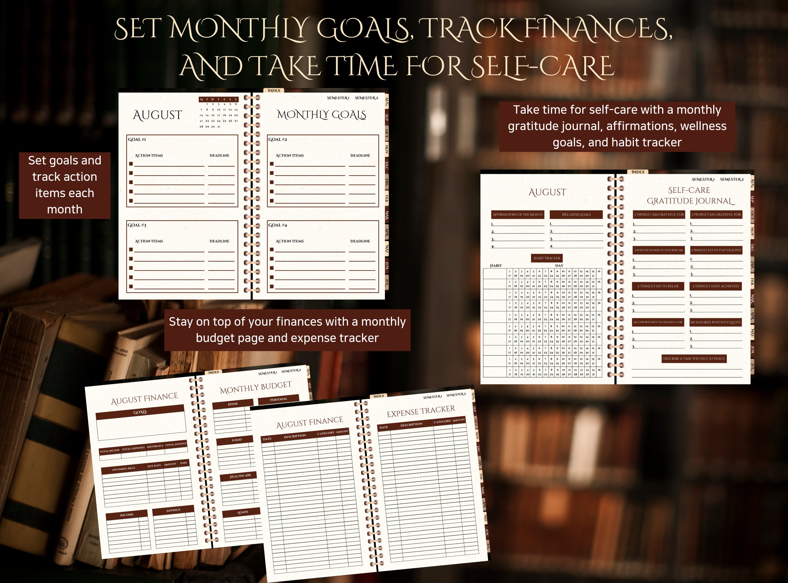 Dark Academia Student Planner 2023-2024 Digital Student - Etsy